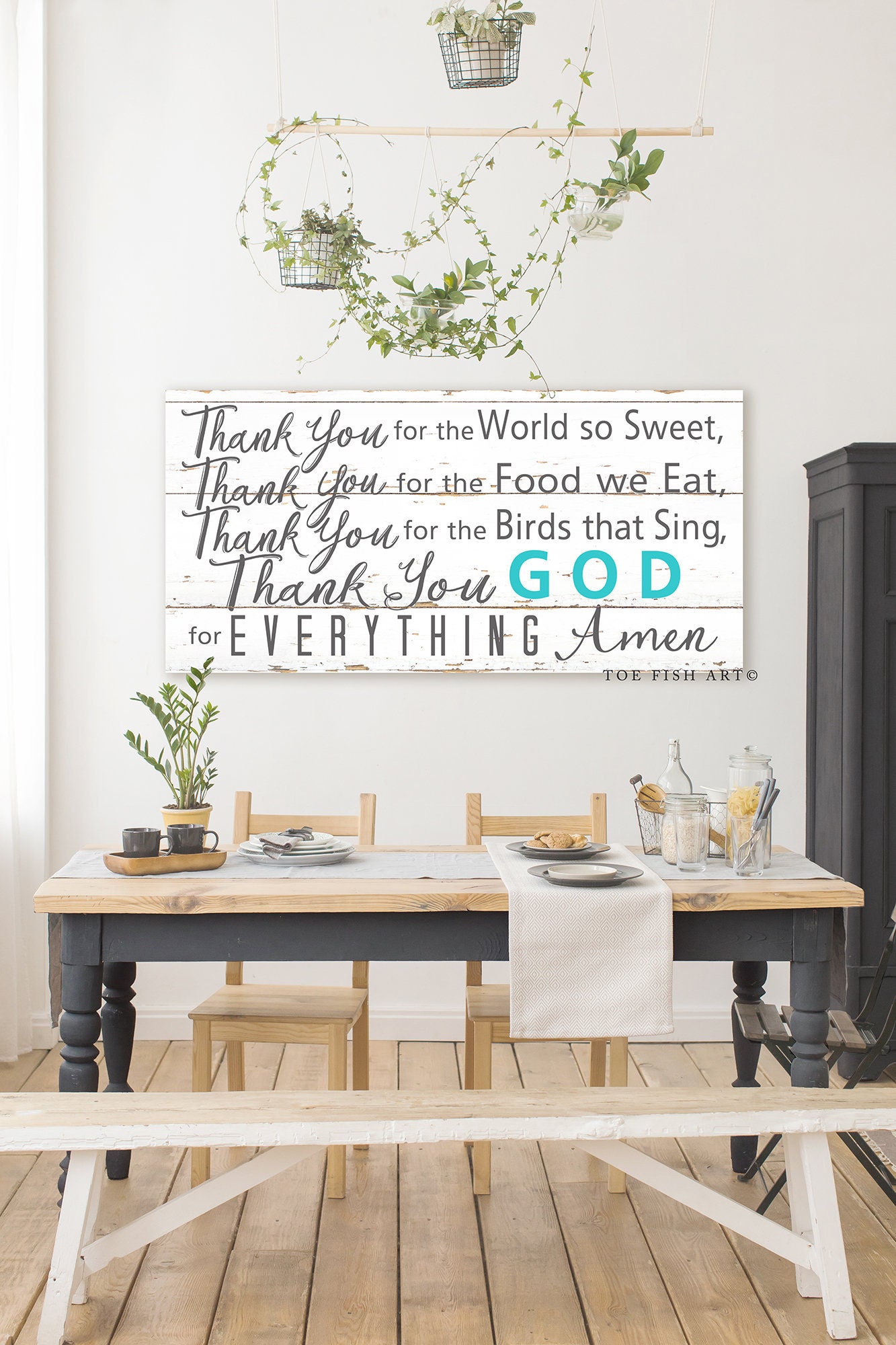 Modern Farmhouse Decor Thank You for the Food We Eat Blessing Prayer ...