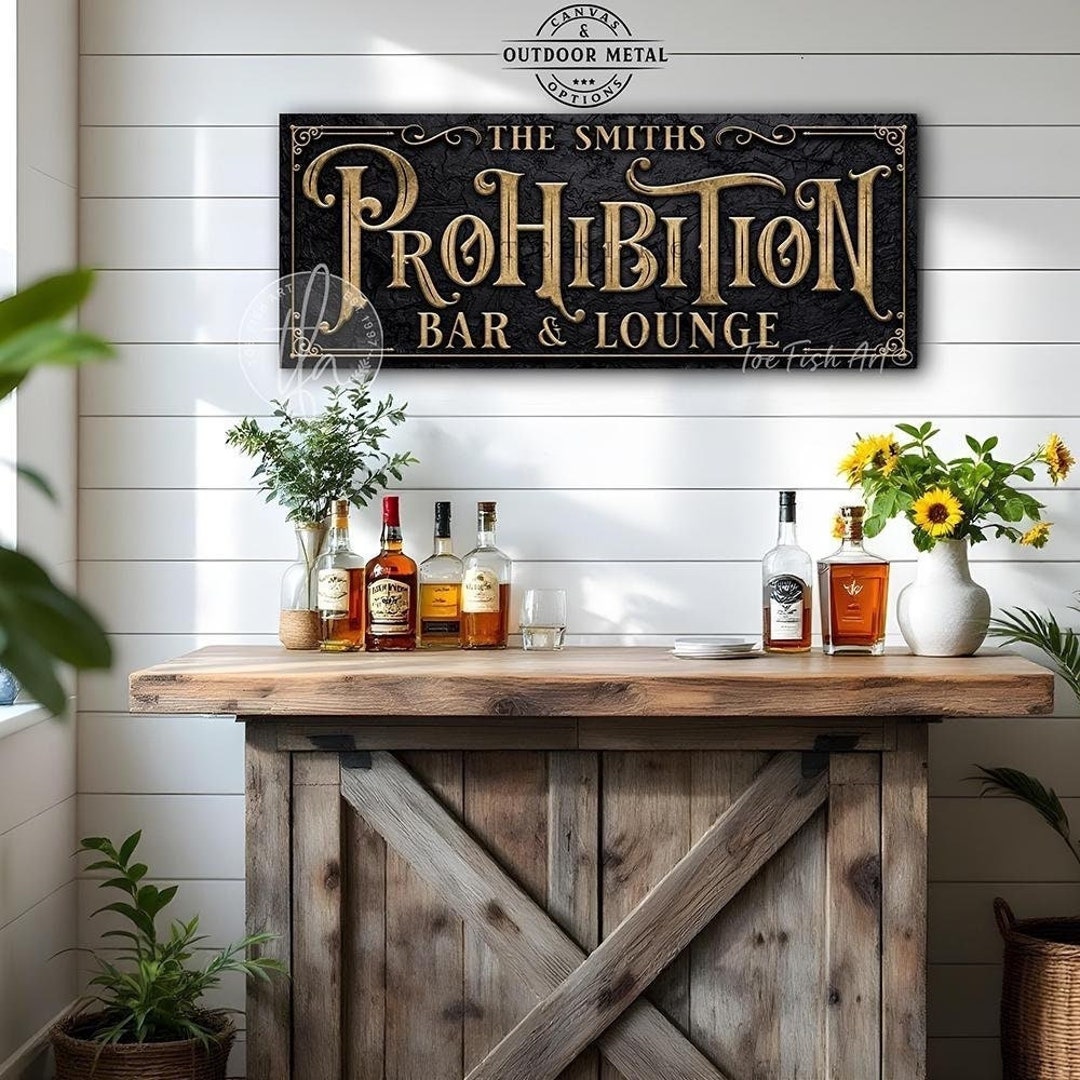 Prohibition Bar and Lounge Personalized Sign Speakeasy Personalized ...