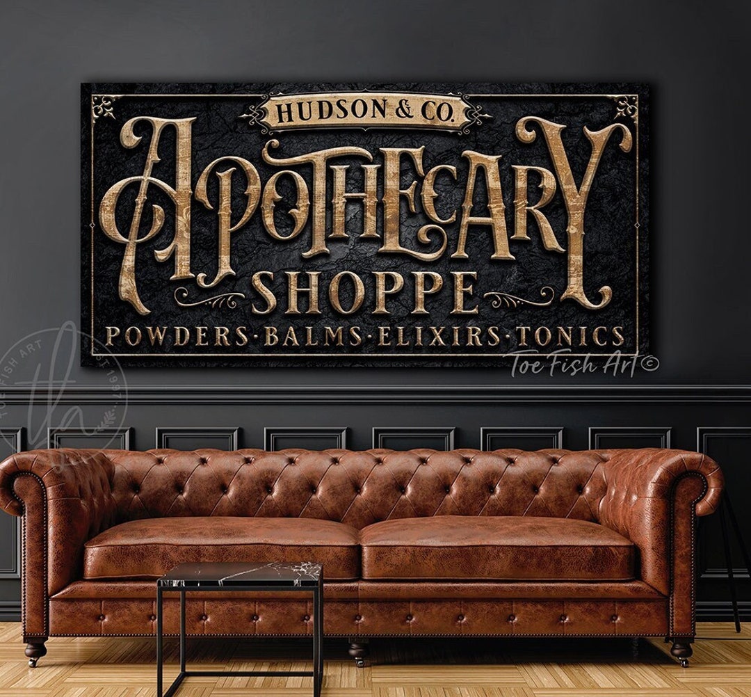 Apothecary Sign Rustic Farmhouse Wall Decor Personalized Last Name Sign ...