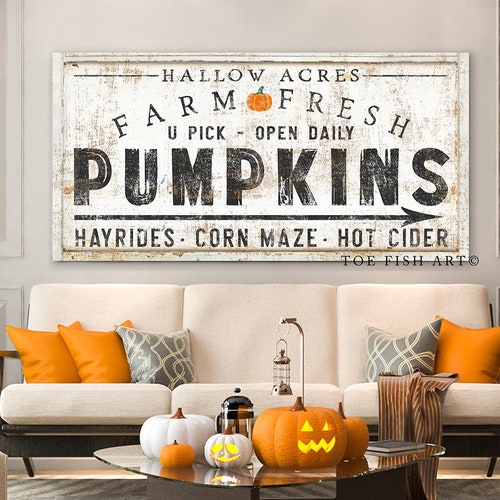 Pumpkin Farm Sign Rustic Fall Decor Family Name Date Modern - Etsy