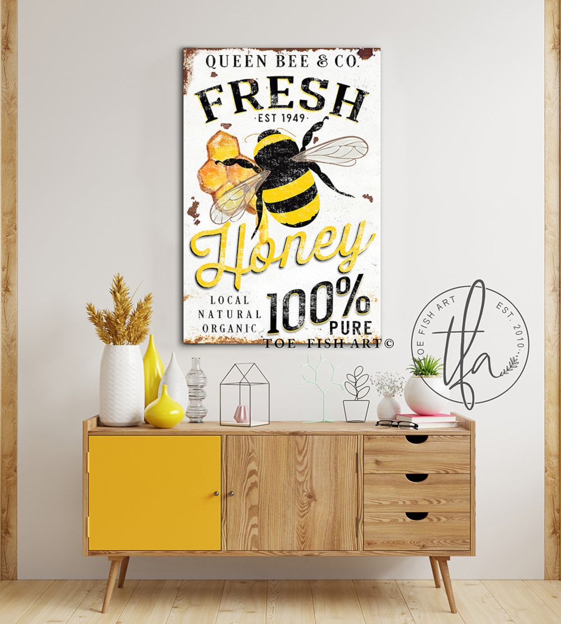 Farm Fresh Honey Sign Modern Farmhouse Decor Custom Family - Etsy