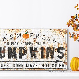 Pumpkin Patch Sign Rustic Fall Decoration Family Name Sign Modern ...