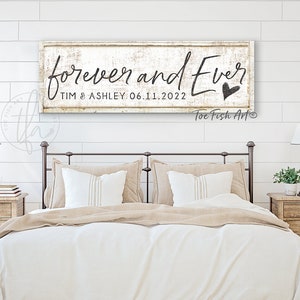 Forever and Ever Sign Rustic Farmhouse Decor Wedding Gift Name ...