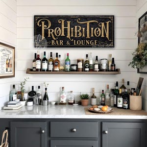 Prohibition Bar and Lounge Personalized Sign Speakeasy Art Whiskey ...