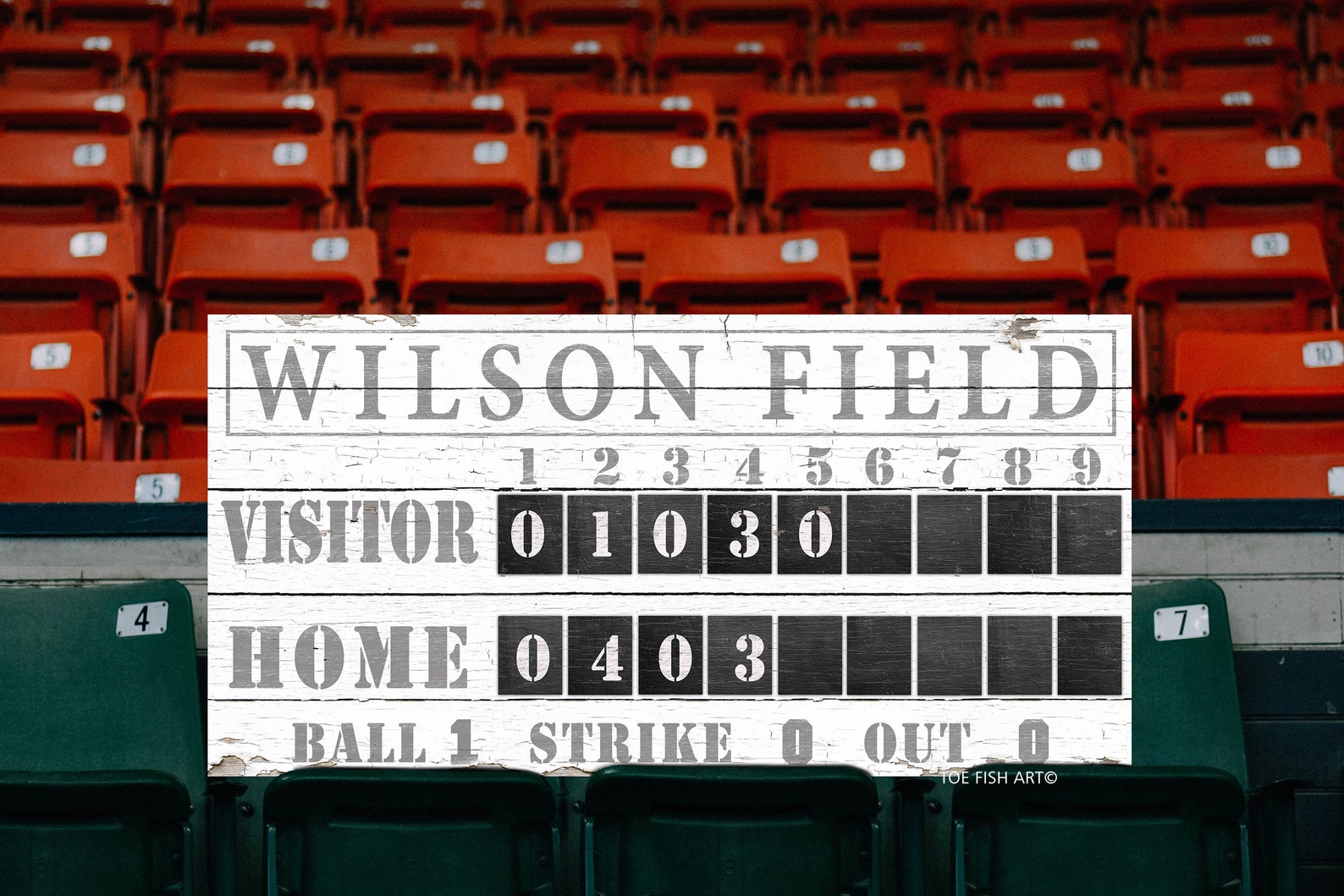 Baseball Scoreboard Family Name Sign Name Personalized Sign | Etsy