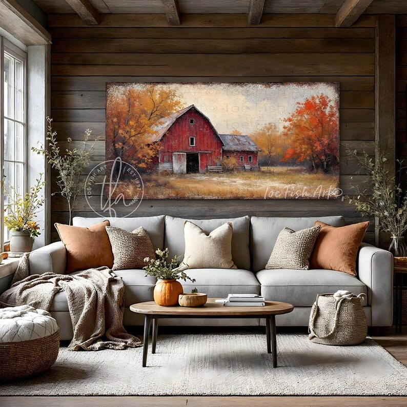 Vintage Barn Fall Sign – Rustic Farmhouse Wall Art, Autumn Mantel ...