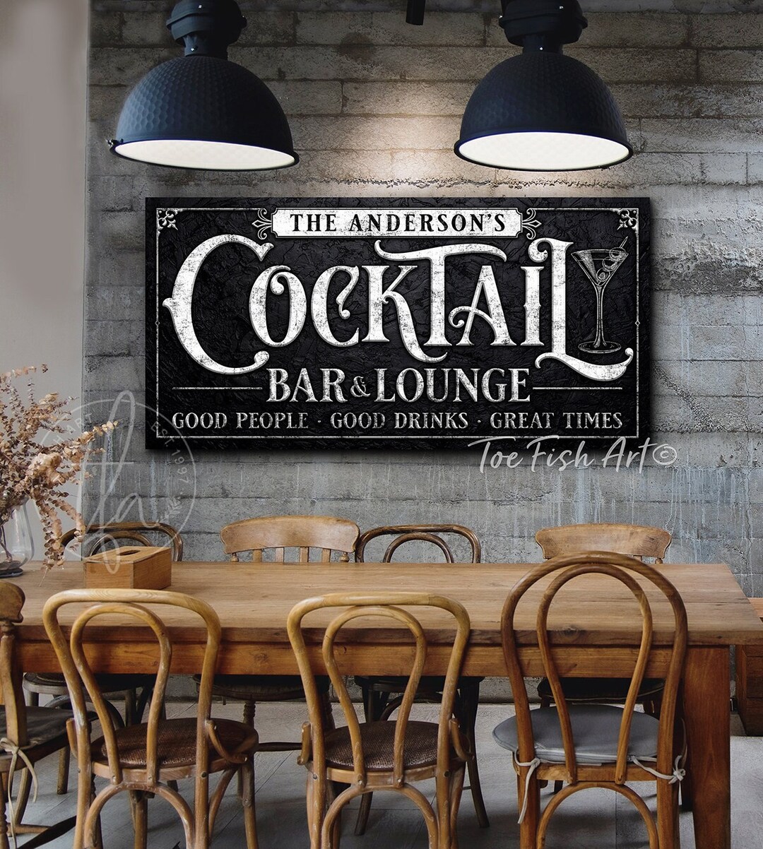 Cocktail Bar and Lounge Personalized Sign Speakeasy Personalized Name ...