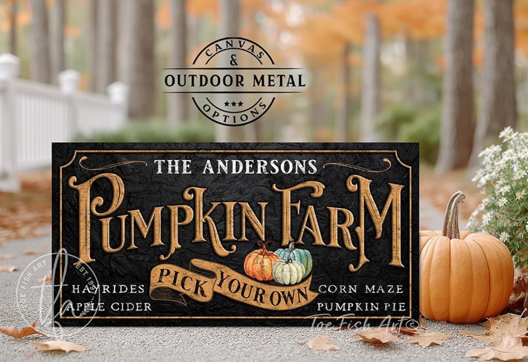 Personalized Pumpkin Farm Sign – Halloween & Fall Porch Decor, Custom ...