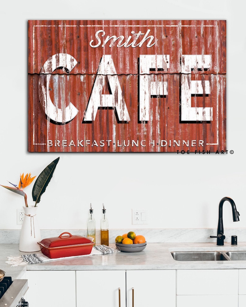 Rustic Kitchen Wall Decor Last Name Established Sign Personalized ...
