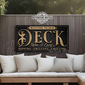 Personalized Deck Sign Back Porch Backyard Bar Grill Pool & Patio ...