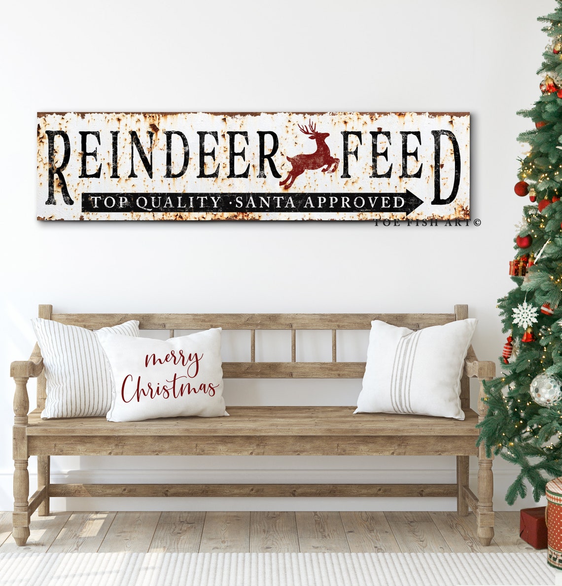 Reindeer Feed Sign Rustic Wall Decor Modern Farmhouse | Etsy