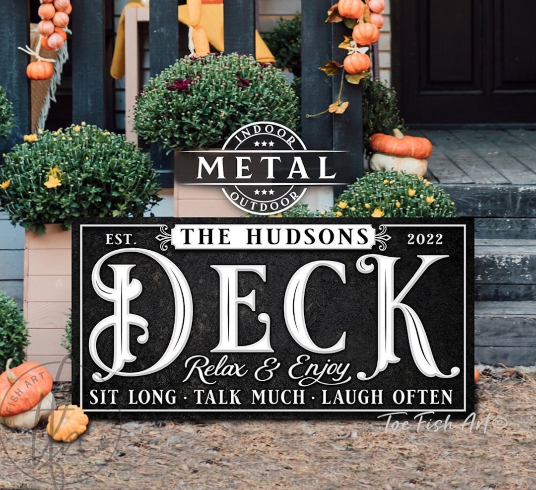 Personalized Deck Sign Back Porch Backyard Bar and Grill Pool & Patio ...
