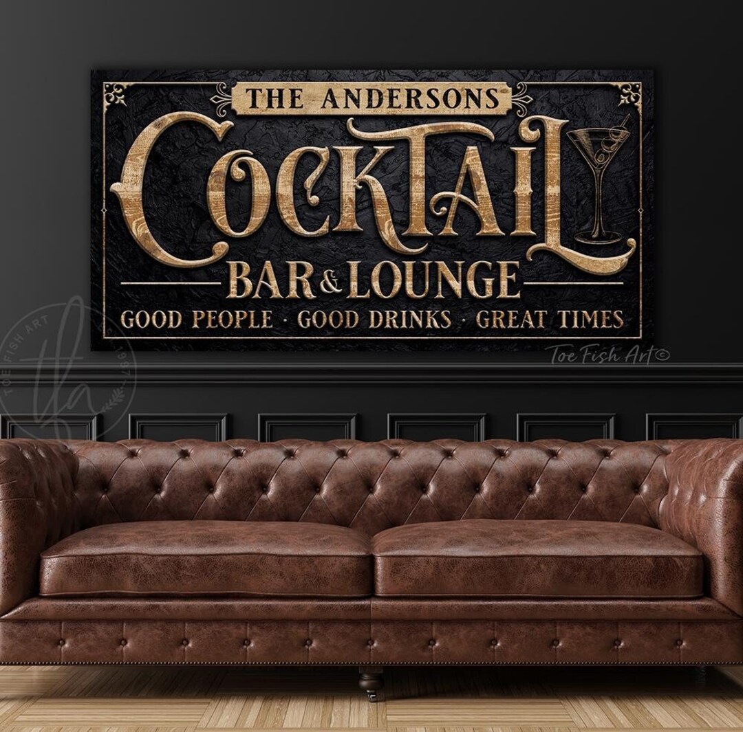 Cocktail Bar and Lounge Personalized Sign Speakeasy Personalized Name ...
