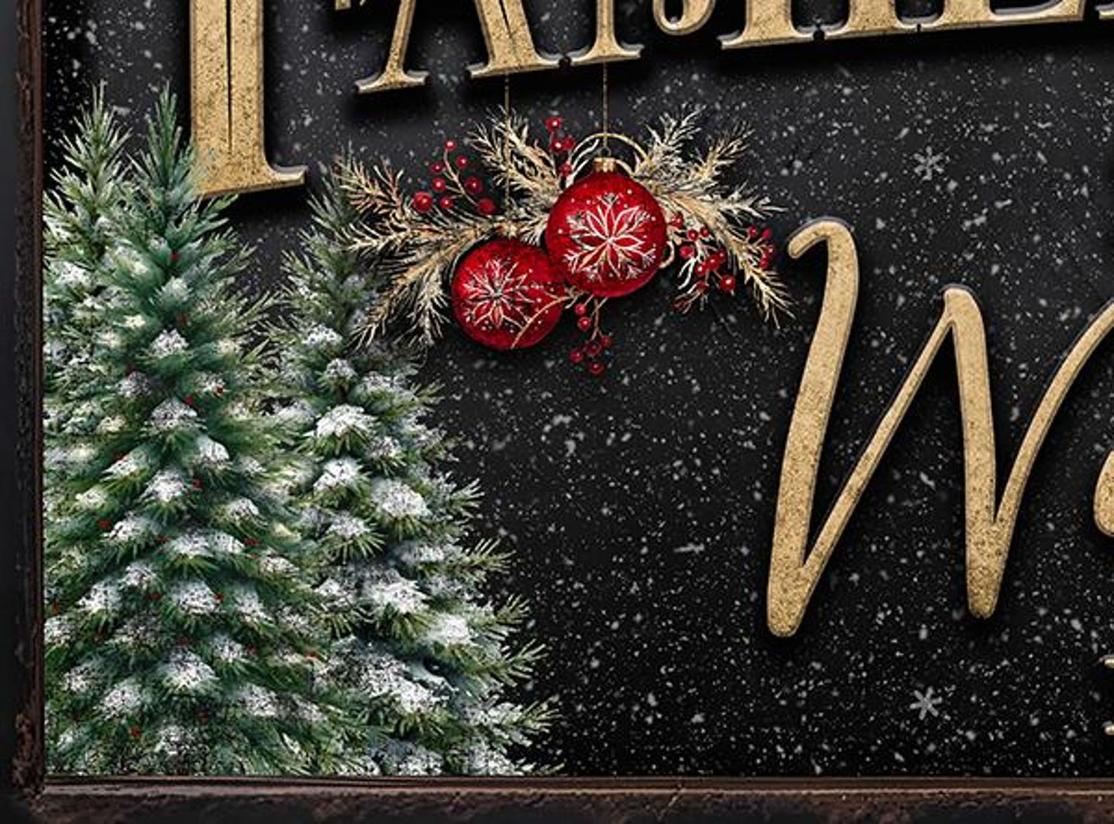 Family Christmas Sign Personalized Custom Decor Modern Farmhouse Wall ...