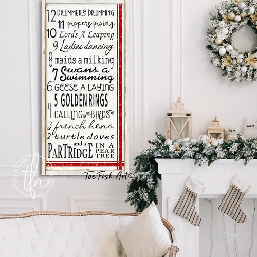 12 Days of Christmas Sign Modern Farmhouse Wall Decor CANVAS - Etsy