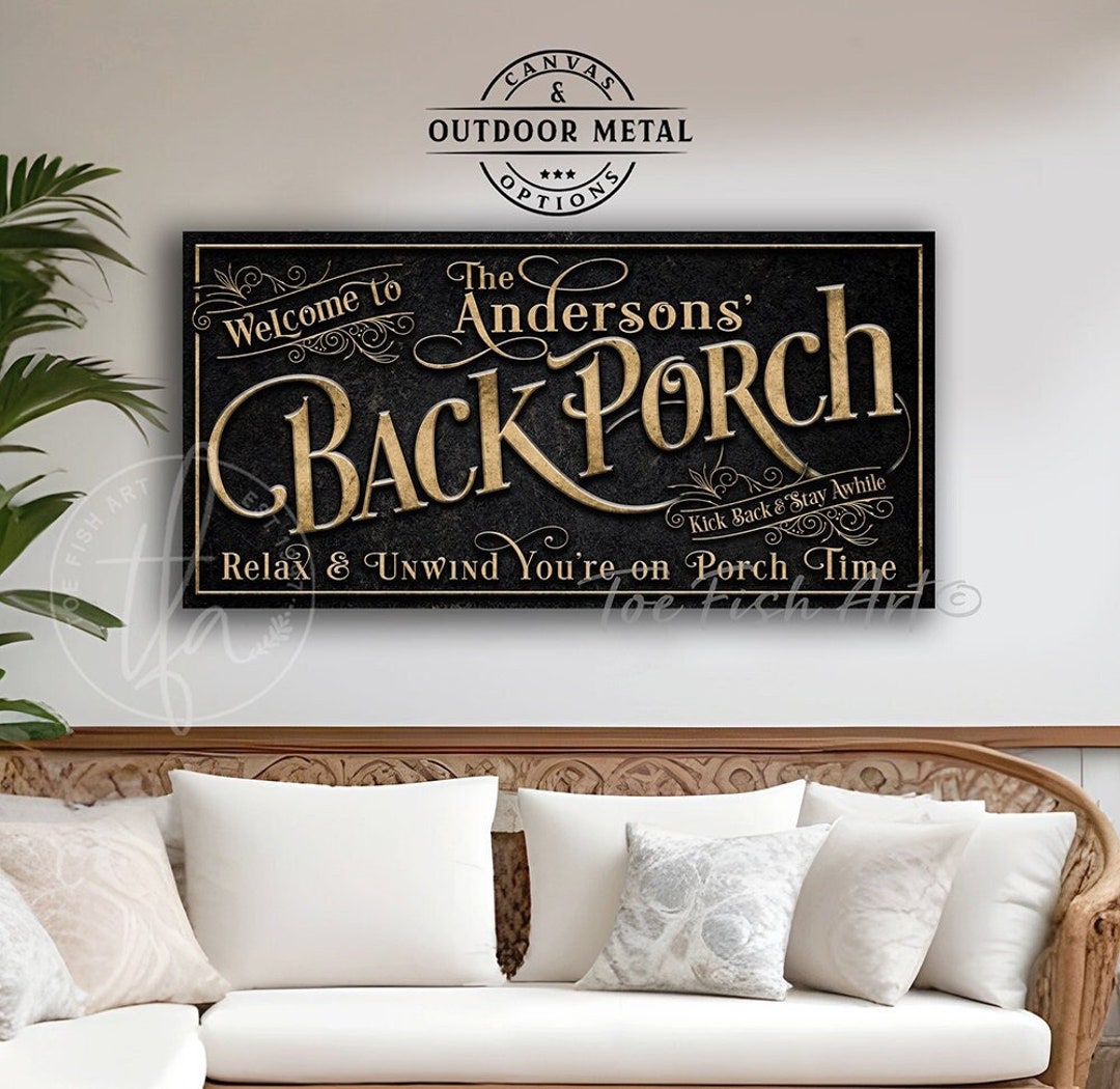 Personalized Back Porch Sign Backyard Bar and Grill Pool & Patio Deck ...
