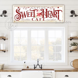 Cupid's Sweetheart Cafe Cocoa Bar Valentines Day Sign Modern Farmhouse ...