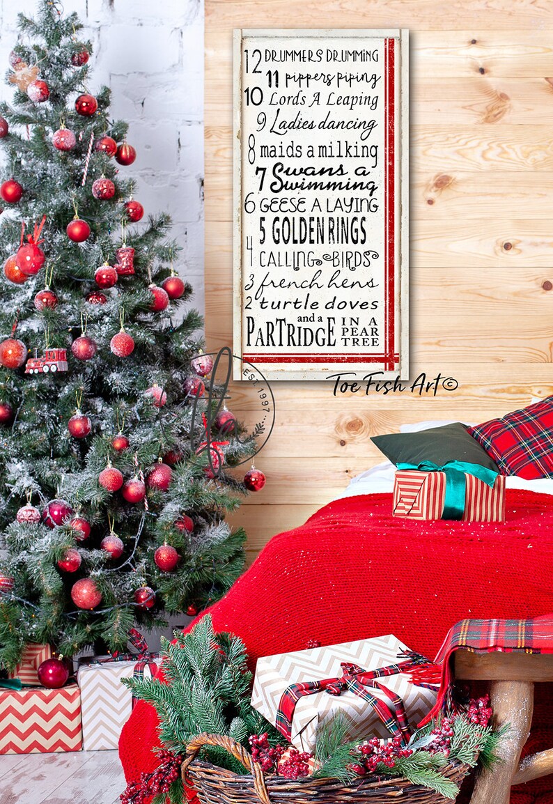12 Days of Christmas Sign Modern Farmhouse Wall Decor CANVAS - Etsy