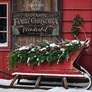 Family Christmas Sign Personalized Custom Decor Modern Farmhouse Wall ...