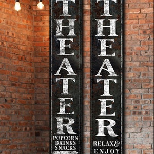 Theater Sign Modern Farmhouse Wall Decor Family Lounge Sign Large ...