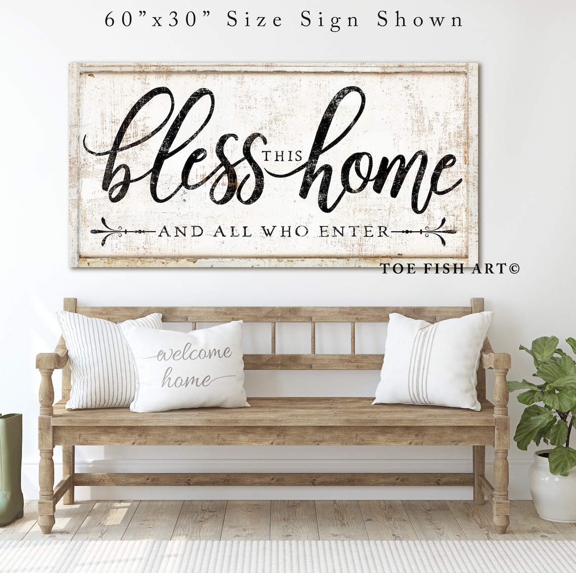 Bless This Home Sign Modern Farmhouse Wall Decor Canvas Print - Etsy