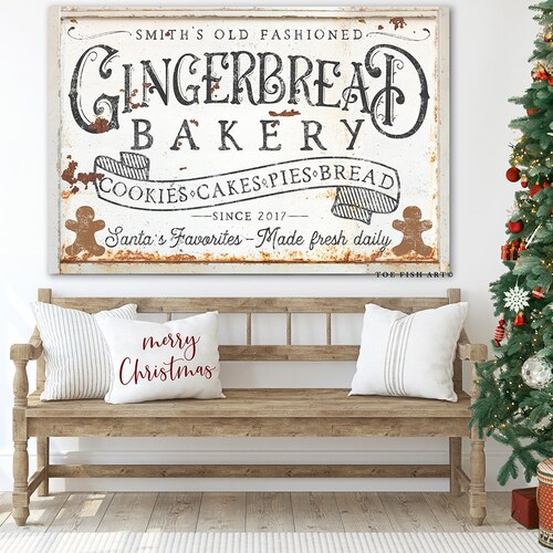 Gingerbread Baking Company Sign Farmhouse Christmas Decor - Etsy