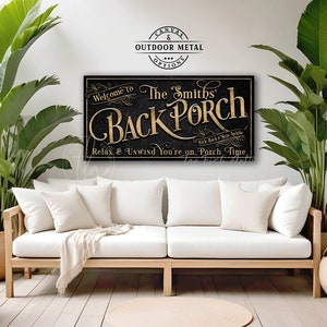 Personalized Back Porch Sign Backyard Bar and Grill Pool & Patio Deck ...