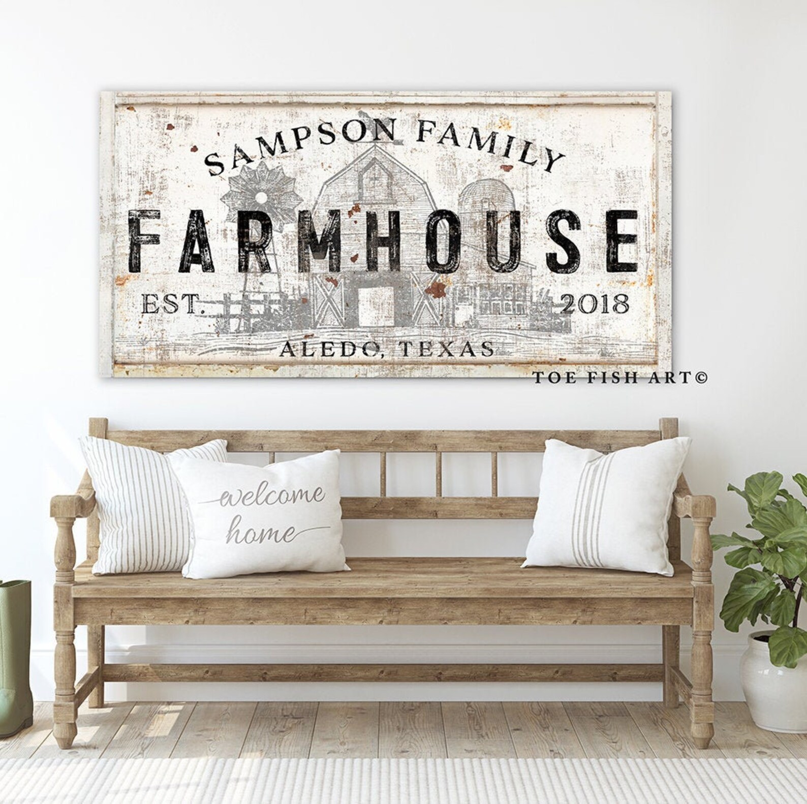 Custom Family Name Established Sign Modern Farmhouse Wall - Etsy