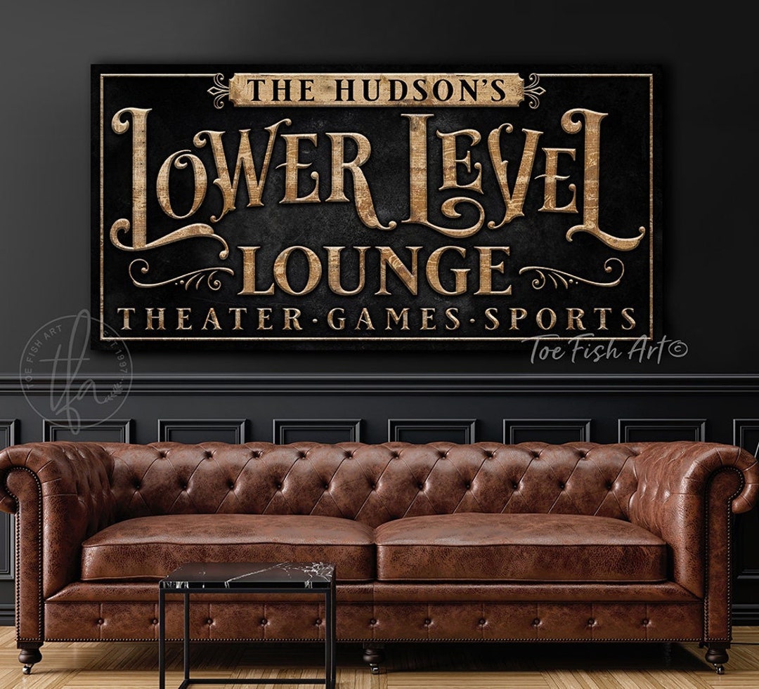 Family Name Lower Level Lounge Sign – Personalized Modern Farmhouse ...