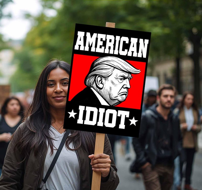 American Idiot Protest Poster, Anti-trump Political Art (digital ...