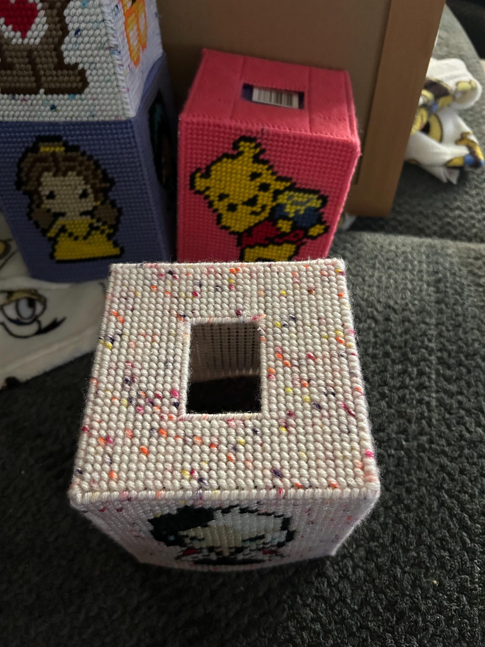 Character Tissue Box Covers Made From Plastic Canvas Handcrafted - Etsy