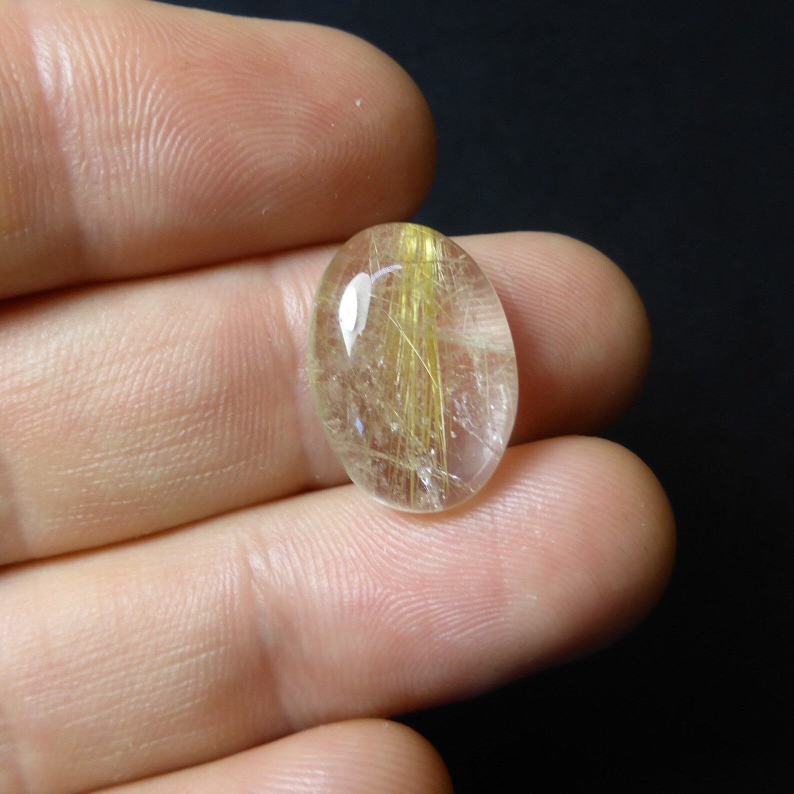 19 x 13 x 7 mm Golden Rutilated Quartz Oval Cabochon | Etsy