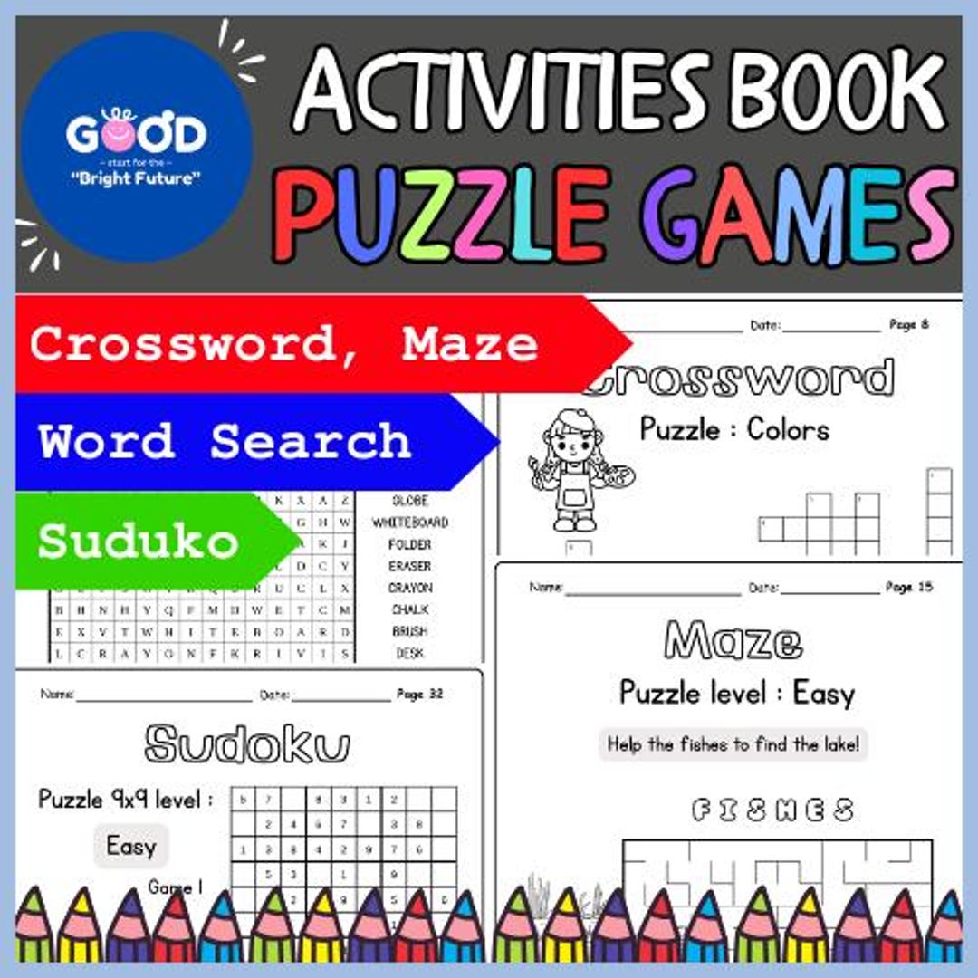 Crossword, Word Search, Maze and Sudoku Puzzles, Game, Fun Activities ...