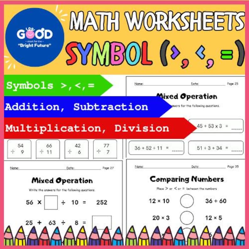 2nd to 4th Grade Math Worksheets, Addition, Subtraction, Multiplication ...