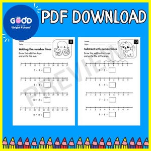 Addition & Subtraction Worksheets: Counting Practice With Animals (PDF ...