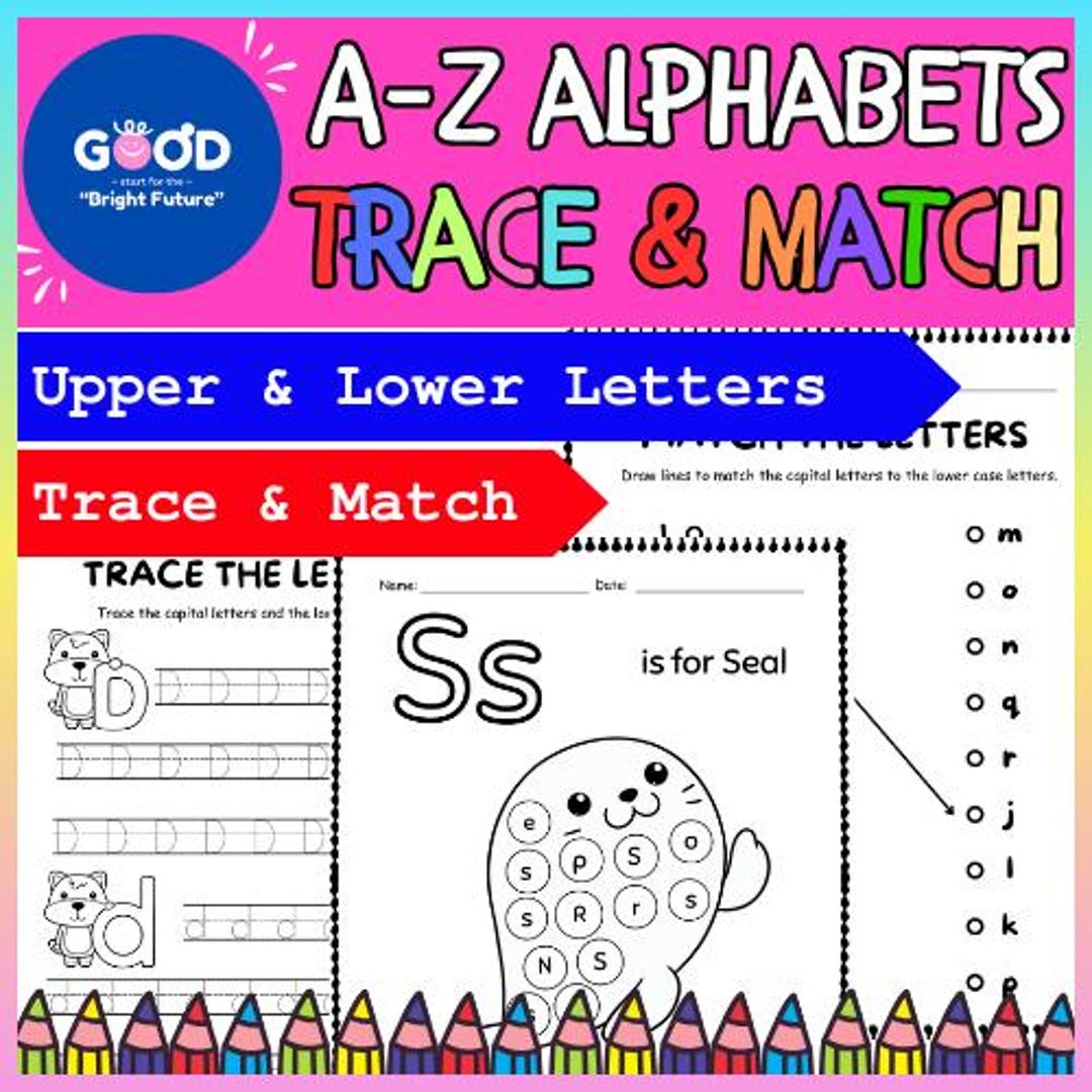 A-Z Animal Coloring Pages, Alphabet Tracing Worksheets, Matching the ...