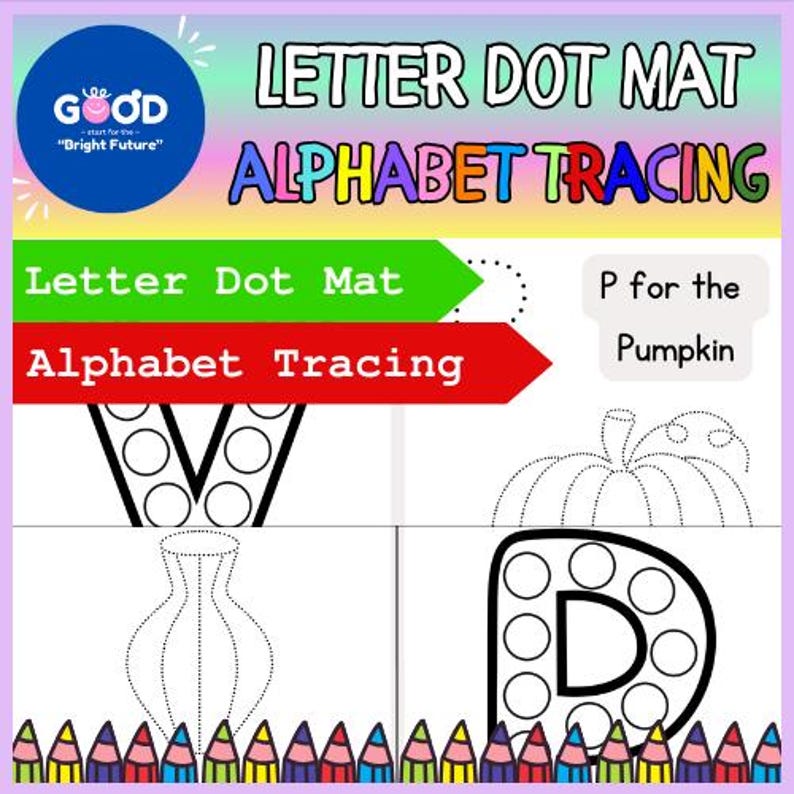 Letter Dot Mat, A-Z Alphabet Tracing, Upper and Lowercase Letters ...