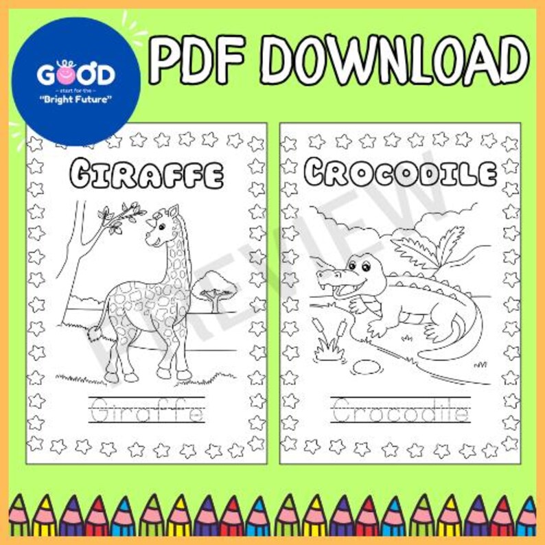 Wild Animals Coloring Pages, Alphabet Tracing, Word Practice Worksheets ...