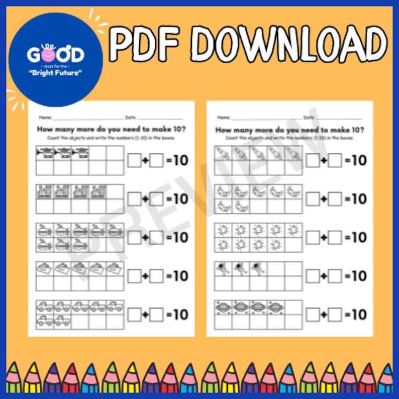 Number 1 to 10 Counting Practice Worksheets, Kindergarten Math ...