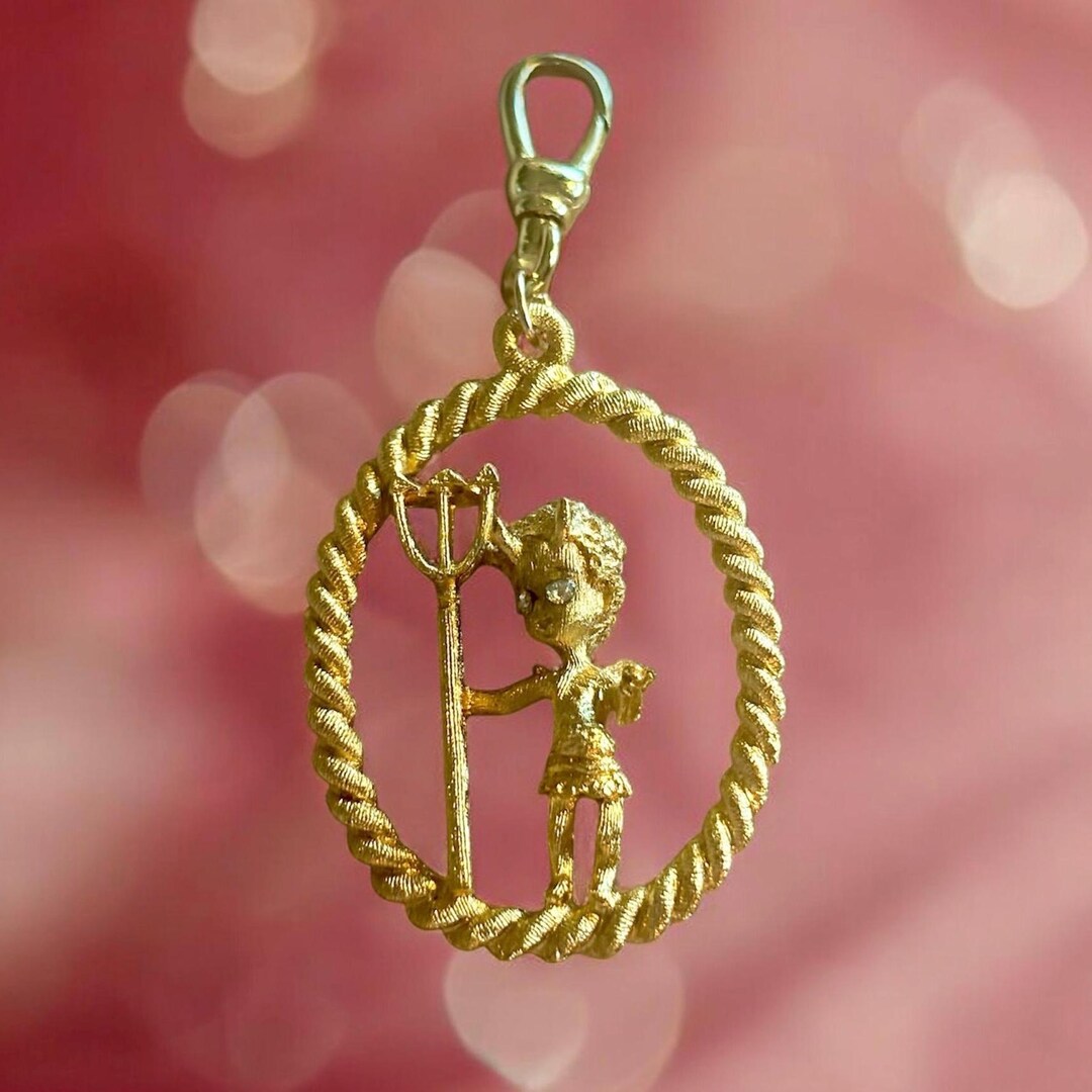 Vintage "your Little Devil" Charm: 3D Gold-tone Pendant - Etsy