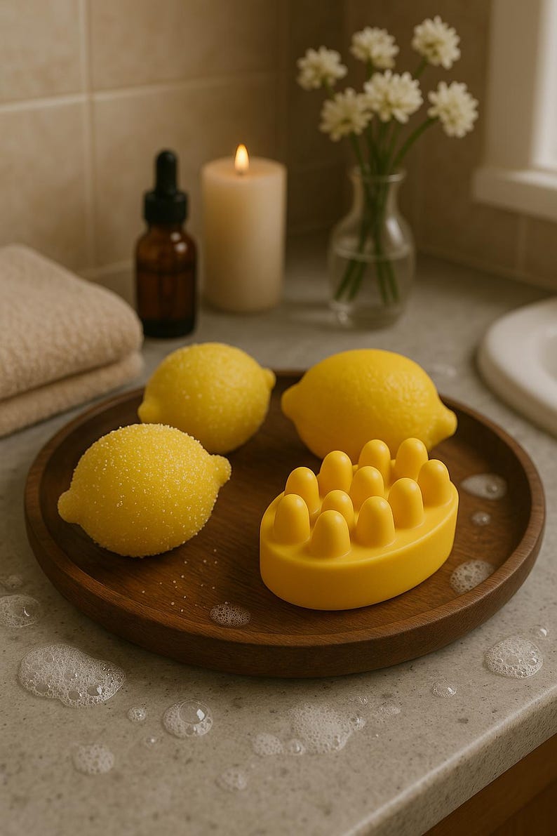 Lemon Pie Spa Kit- Natural Vegan Lemon Soap and Sugar Scrubs Set - Etsy
