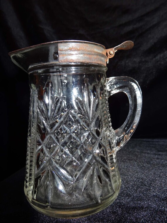 Anchor Hocking Clear Glass Syrup Pitcher/Dispenser Home and | Etsy