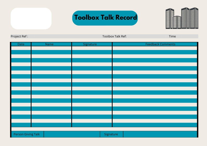 Toolbox Talk Register - Etsy