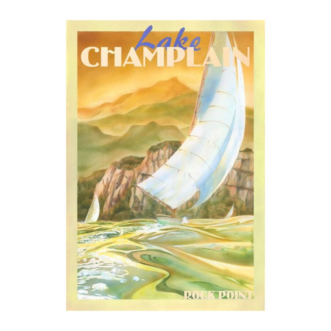 Lake Champlain Vermont Travel Poster - Etsy