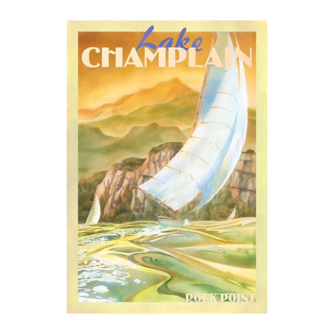 Lake Champlain Vermont Travel Poster - Etsy