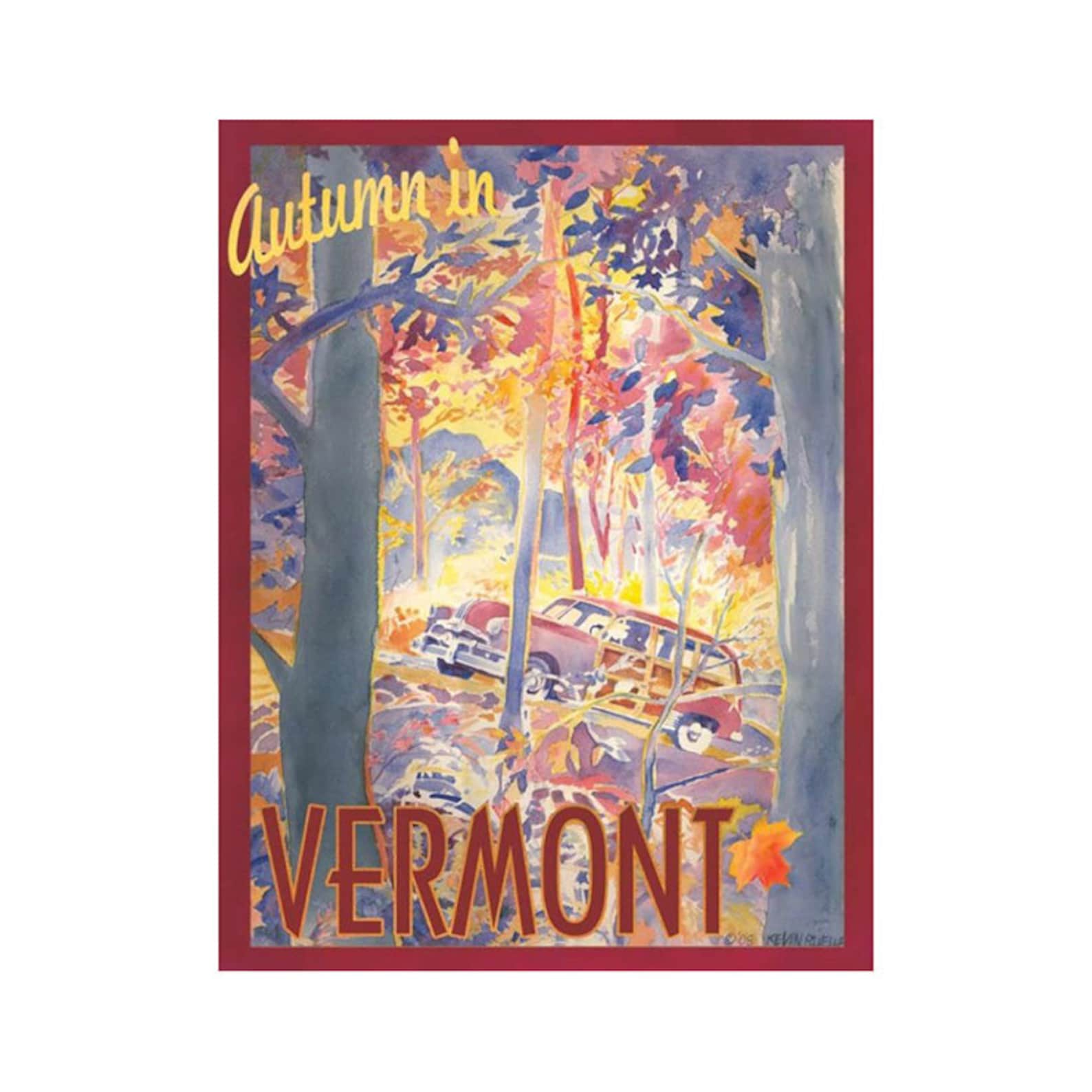 Autumn in Vermont Travel Poster - Etsy
