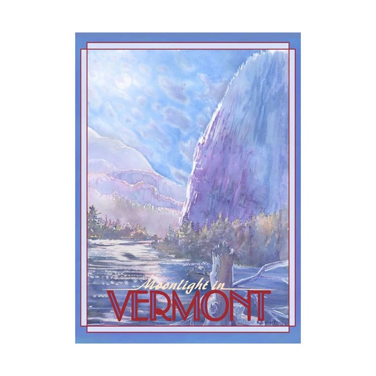 Moonlight in Vermont Travel Poster - Etsy