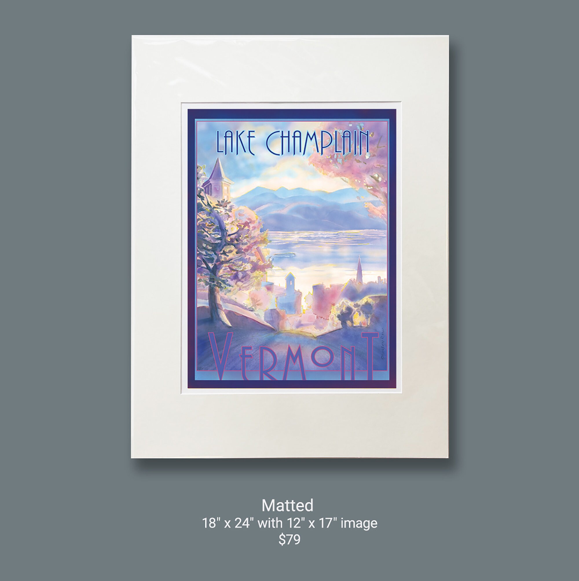 Sunset Lake Champlain Travel Poster - Etsy