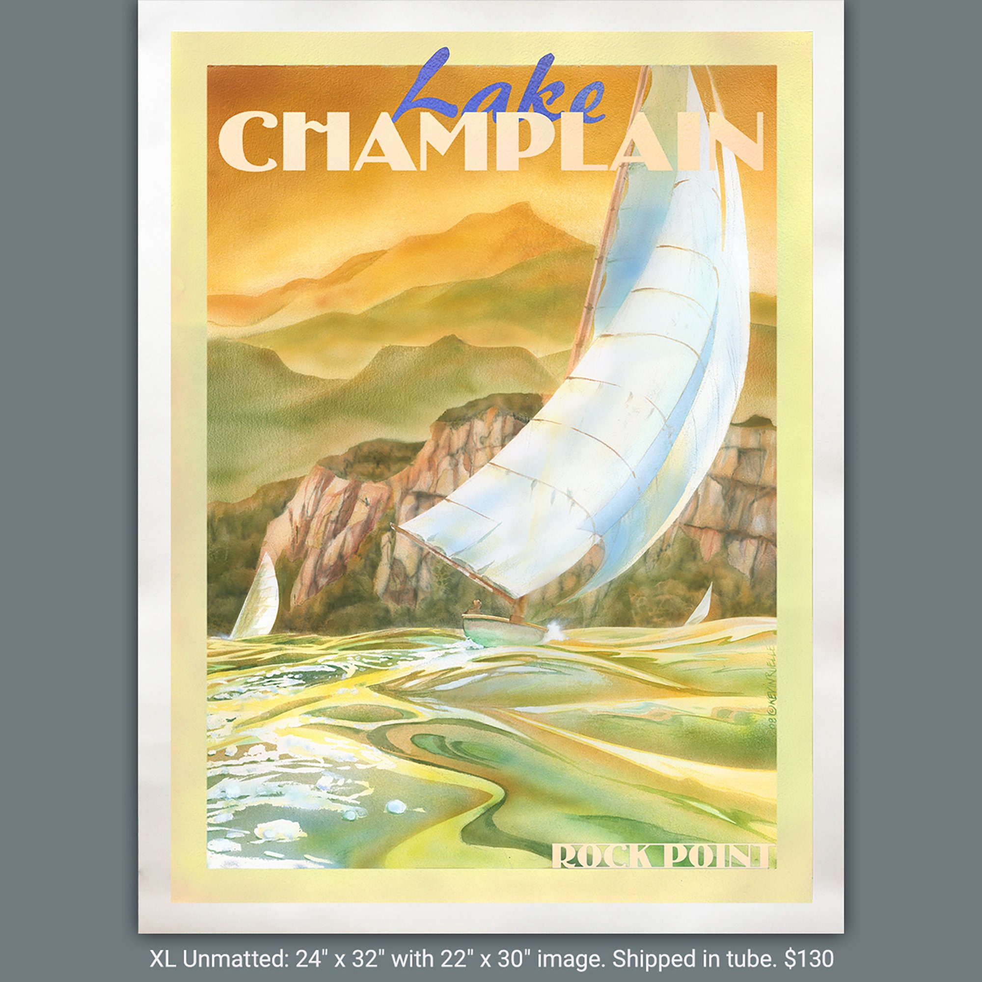 Lake Champlain Vermont Travel Poster - Etsy