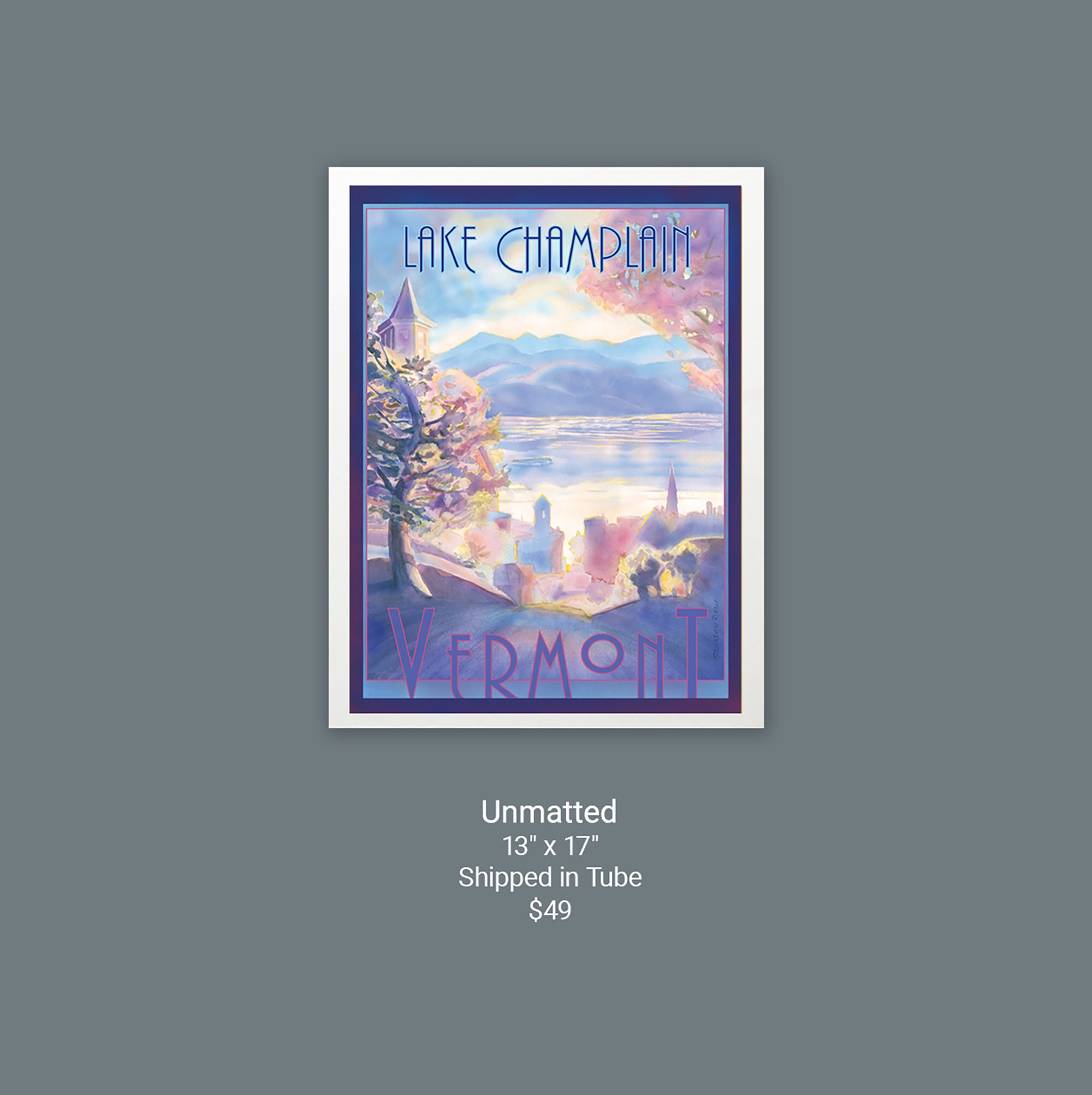 Sunset Lake Champlain Travel Poster - Etsy